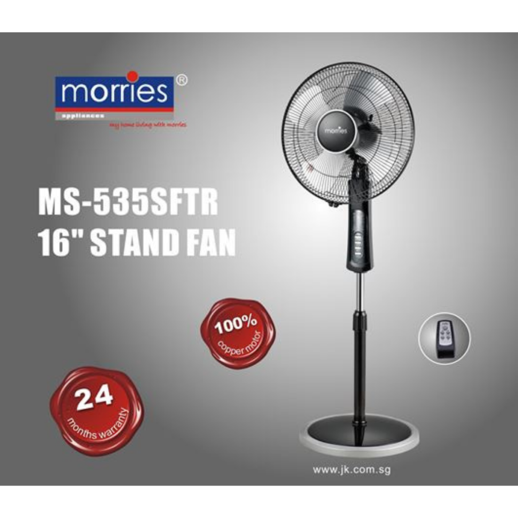 MORRIES MS535SFTR 16 INCH STAND FAN WITH REMOTE 60W - Juan Kuang (Pte) Ltd