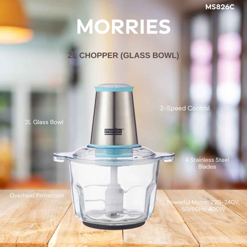 MORRIES MS826C 2L GLASS CHOPPER - Juan Kuang (Pte) Ltd